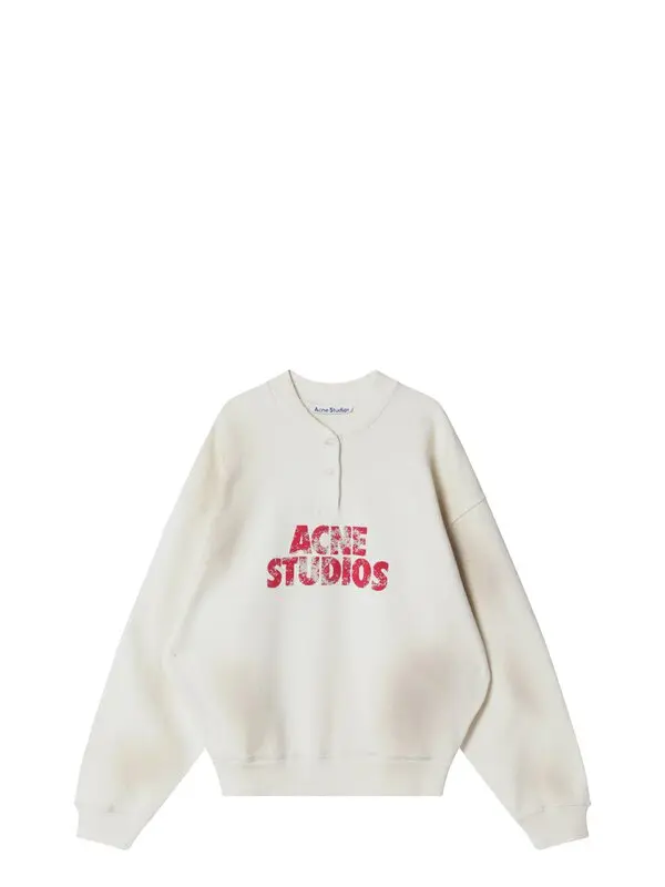 Acne Studios Fleece Logo Sweatshirt - White