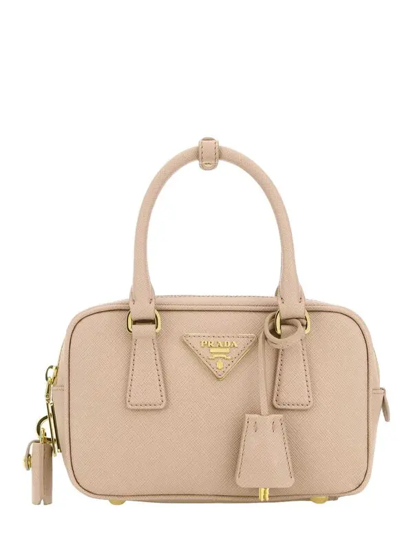 Prada Sand Leather Handbag - Brown