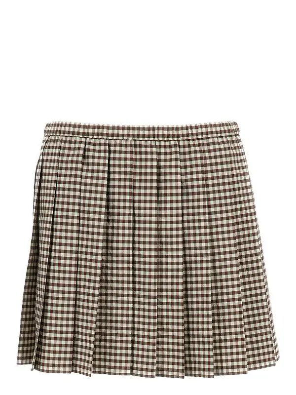Moncler Pleated Gingham Mini Skirt - Multicolor