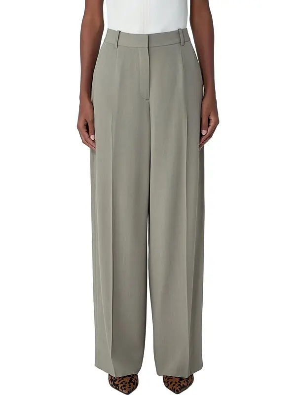 TOTEME Wide-leg Wool-blend Pants - Cream