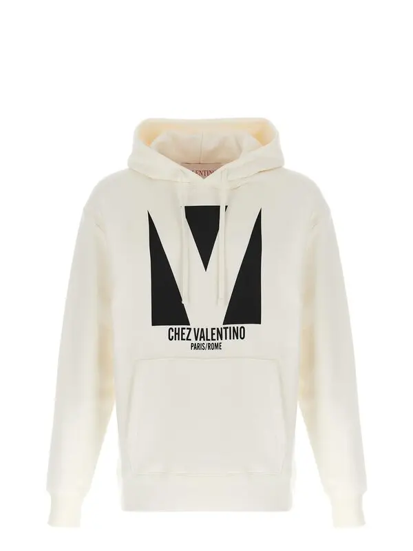 Valentino Garavani Oversized Hoodie With 'chez Print - White