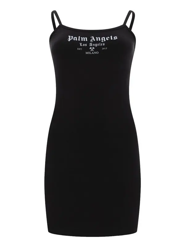 Palm Angels Milan La Con Logo Dress - Black