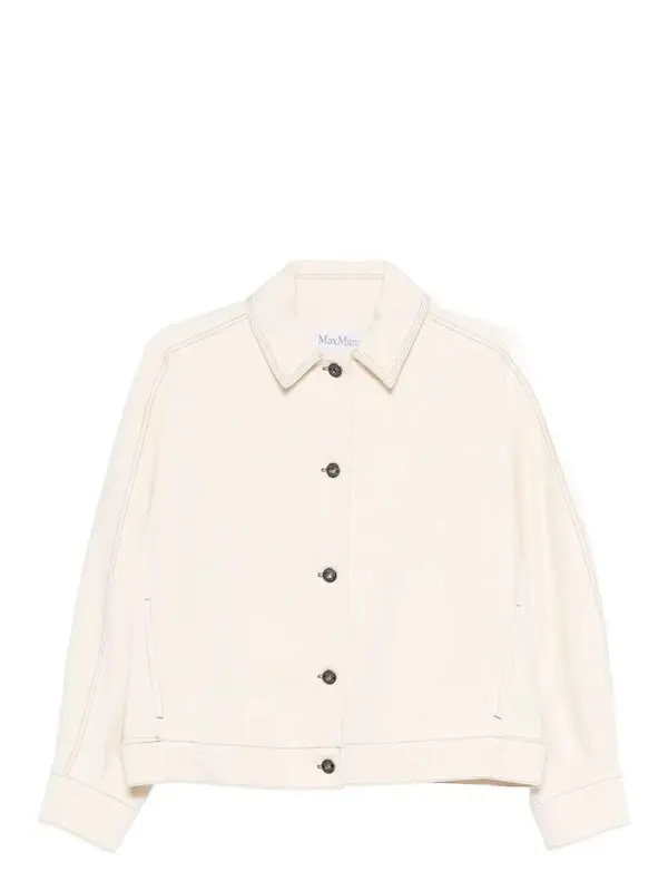 Max Mara Nettare Denim Jacket With Seams - White
