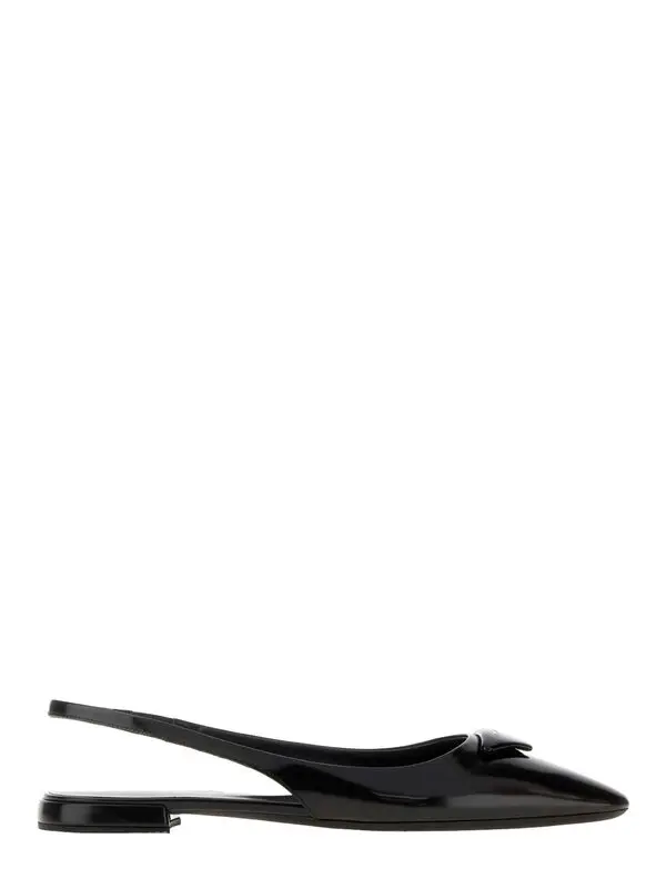 Prada Leather Ballerinas - Black