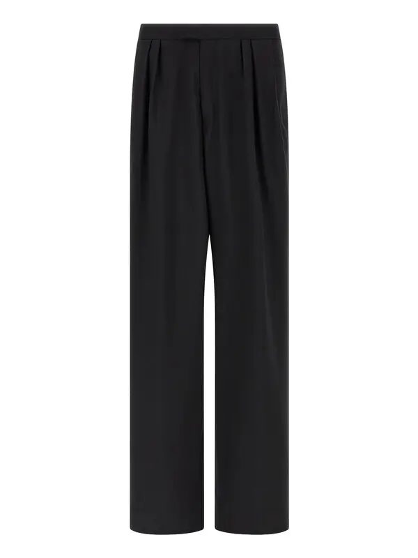 Dries Van Noten Pleated Wide-leg Wool And Mohair Blend Trousers - Black