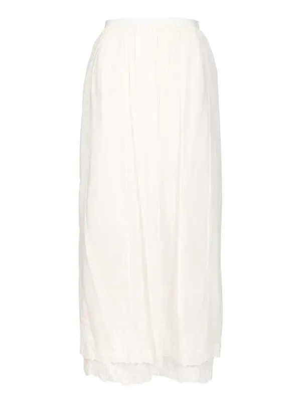 FORTE_FORTE Embroidered Voile Long Skirt - White