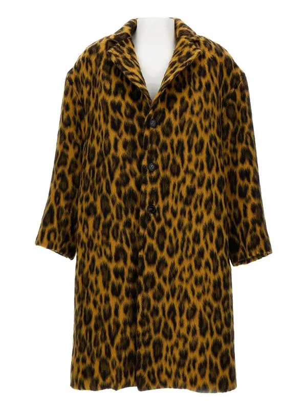 Bottega Veneta Leopard-print Alpaca Coat - Multicolor