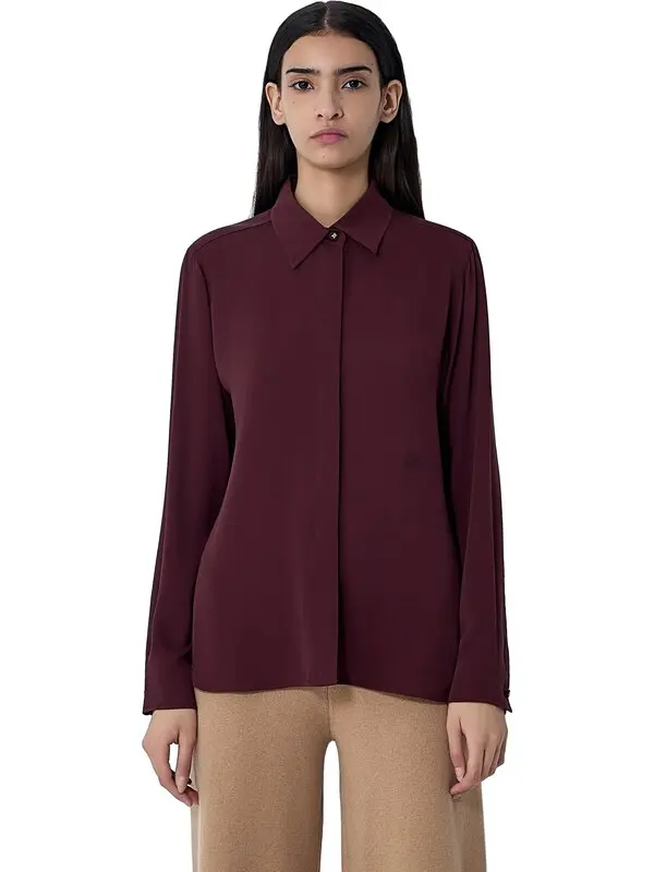 Max Mara Silk Button-down Shirt - Red