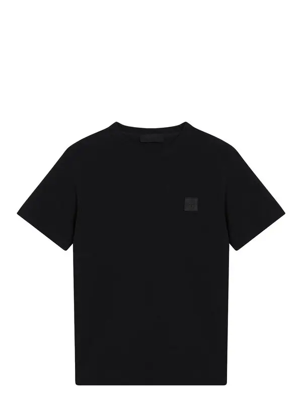 Stone Island Navy T-shirt With Logo Patch - Blue