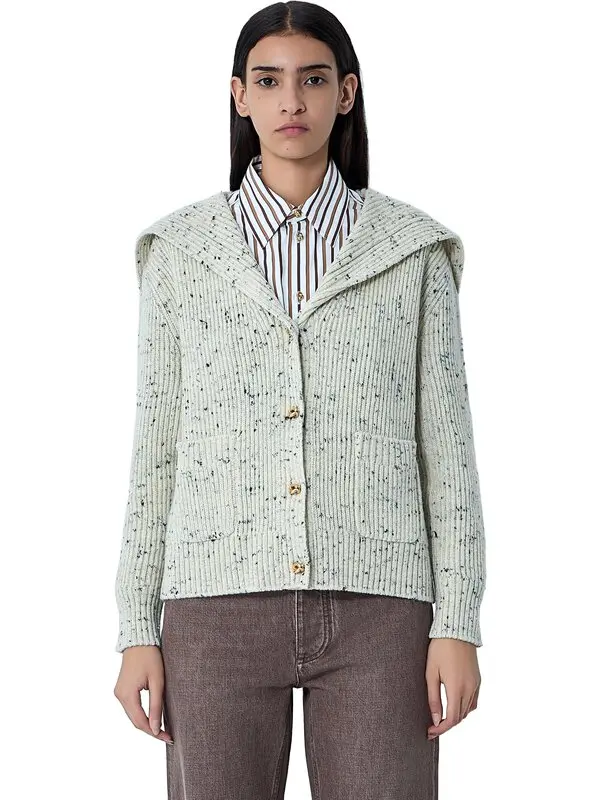 Bottega Veneta Wool English Rib Cardigan With Knot Detailing - Multicolor