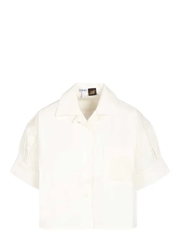 Loewe Short-sleeved Denim Shirt - White