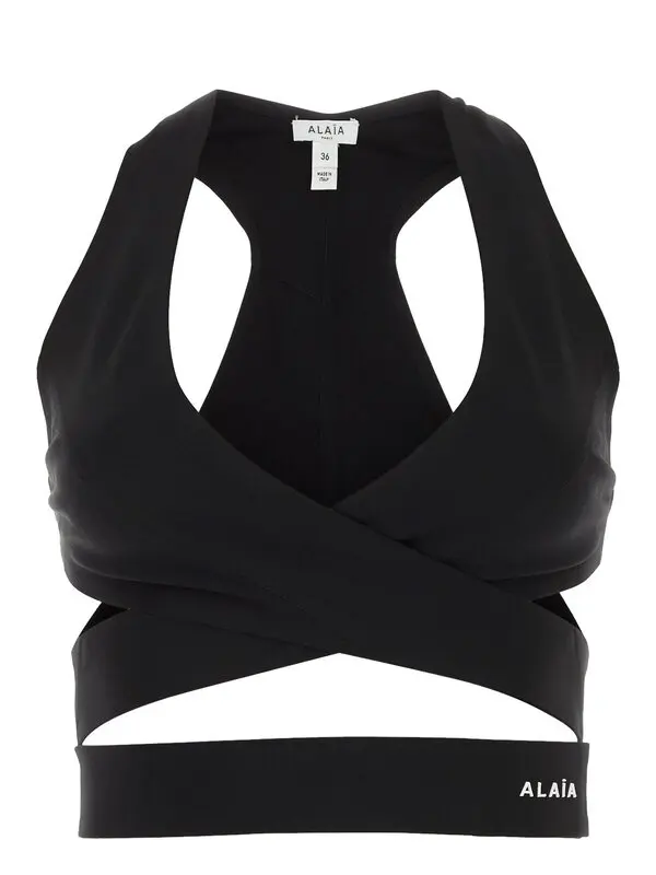 Alaïa Black Crossover T-shirt - Multicolor