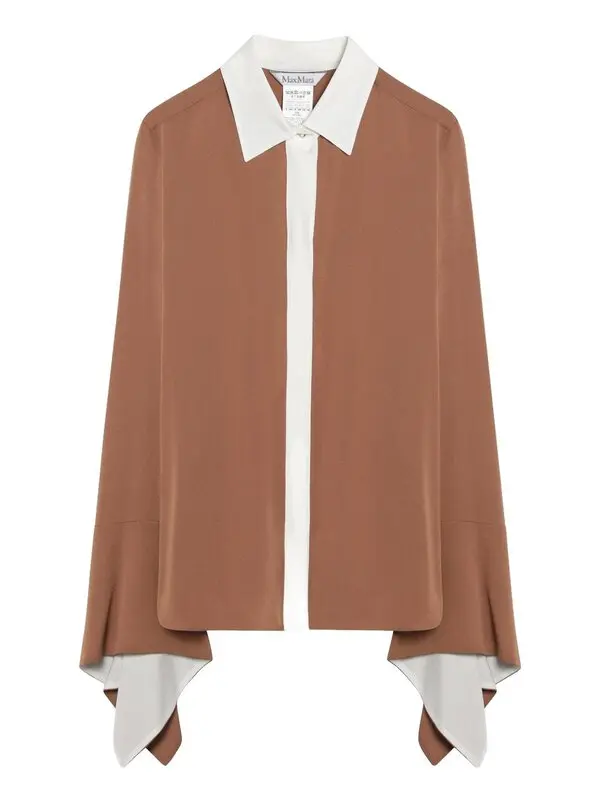 Max Mara Color-block Silk Shirt - Cream