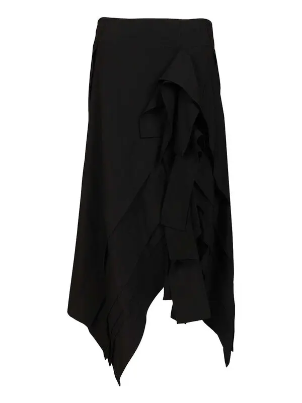 Bottega Veneta Lightweight Wool Midi Skirt - Black