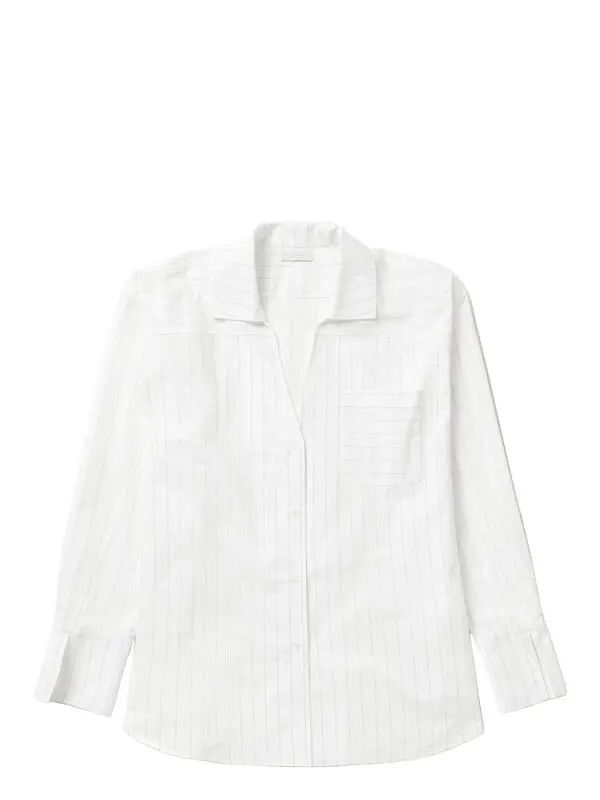 1989 STUDIO Striped Cotton Shirt Dress - White
