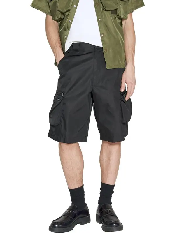 Prada Re-nylon Cargo Bermuda Shorts - Black