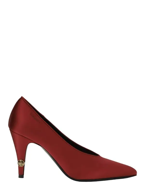 Versace Satin Pumps With Medusa Accent - Red