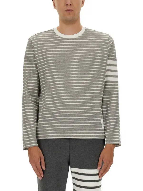 Thom Browne Striped T-shirt - Gray