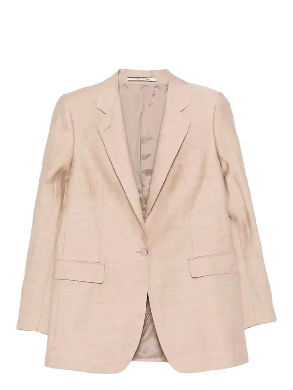 Tagliatore Oversized Single-breasted Linen Blazer - Multicolor