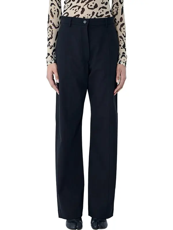 Sportmax Era Paneled Stretch Cotton Trousers - Black