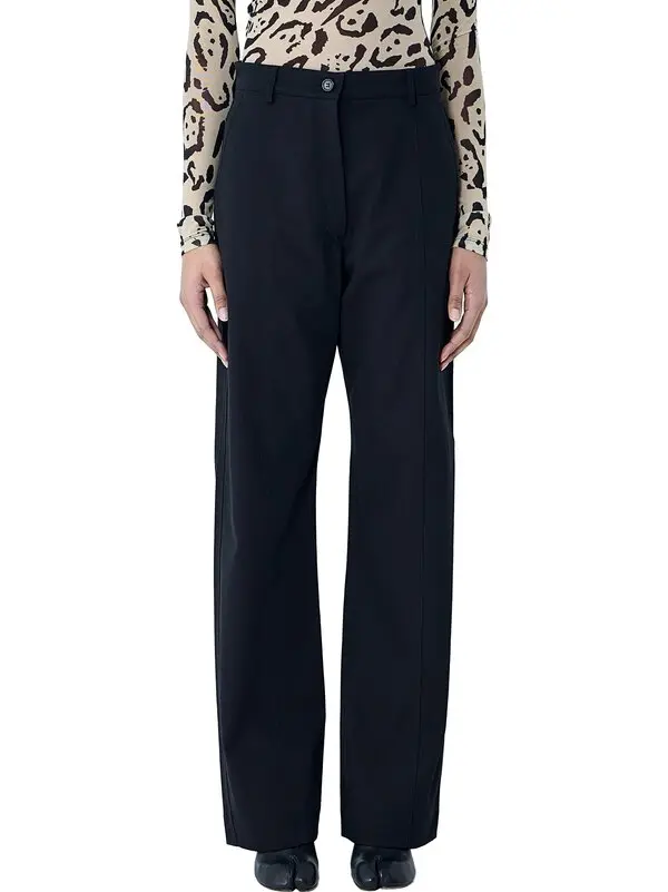Sportmax Era Paneled Stretch Cotton Trousers - Black