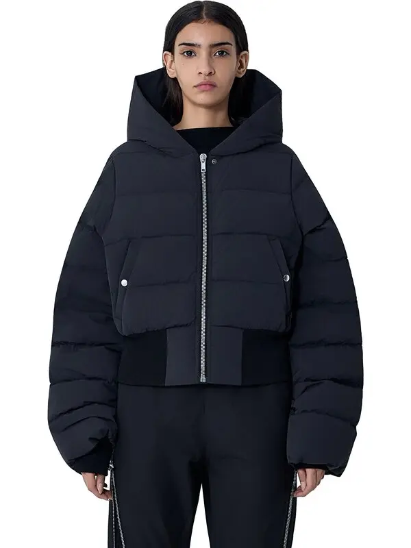 Rick Owens Hooded Down Jacket - Black