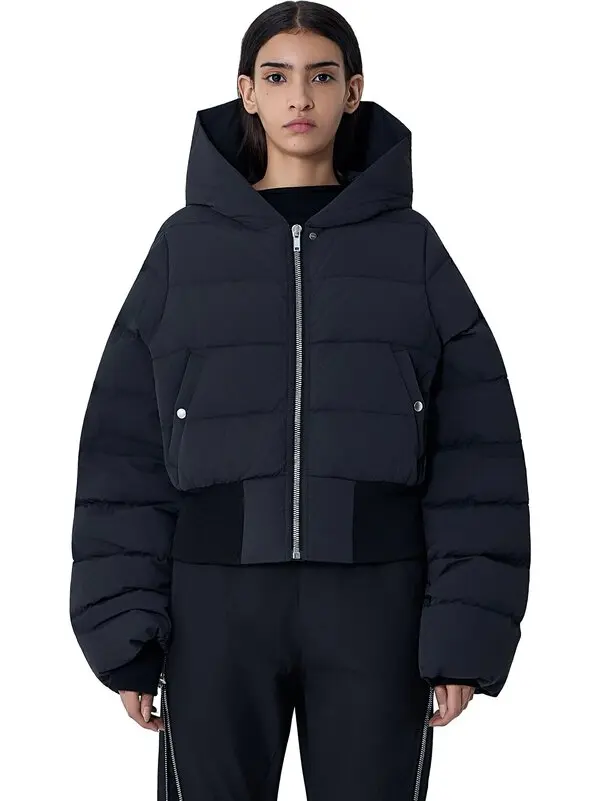 Rick Owens Hooded Down Jacket - Black