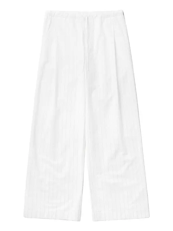 1989 STUDIO Striped Poplin Cotton Boxy Pants - White