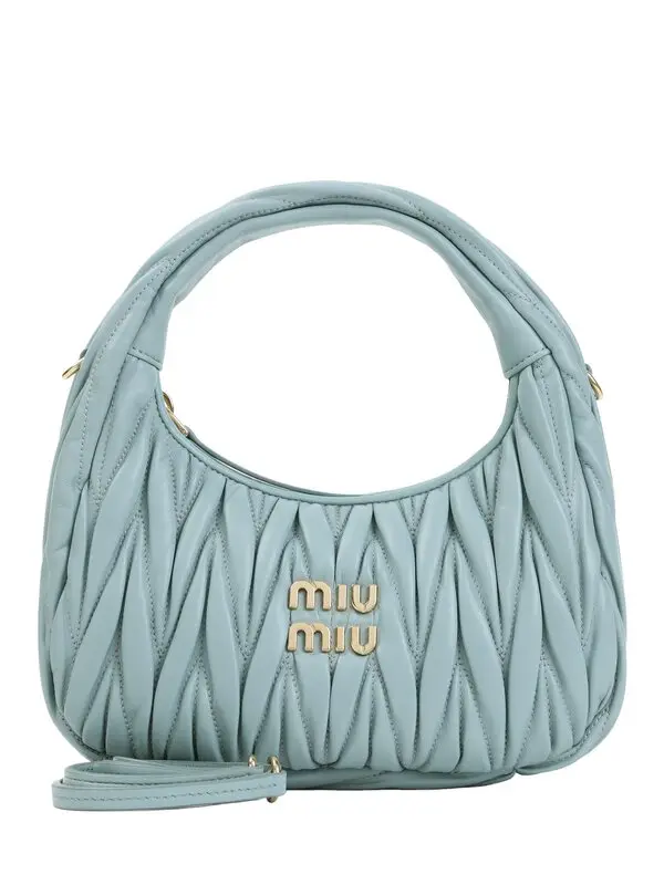 Miu Miu Small Wander Matelassé Hobo Bag - Green