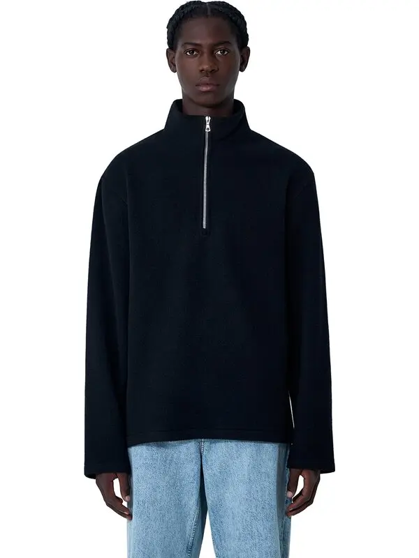 RIER Riera Zip-up Fleece Sweatshirt - Black