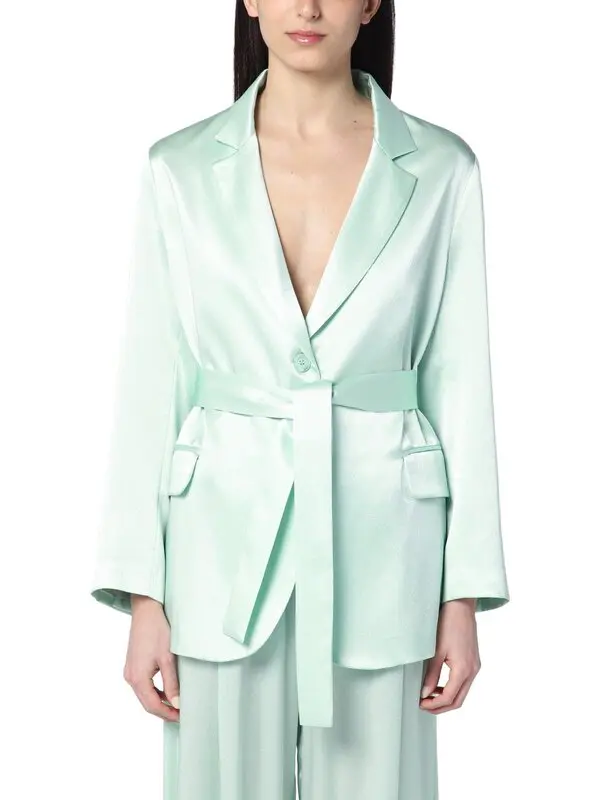 SEMICOUTURE Christiana Silk Blend Jacket - Green