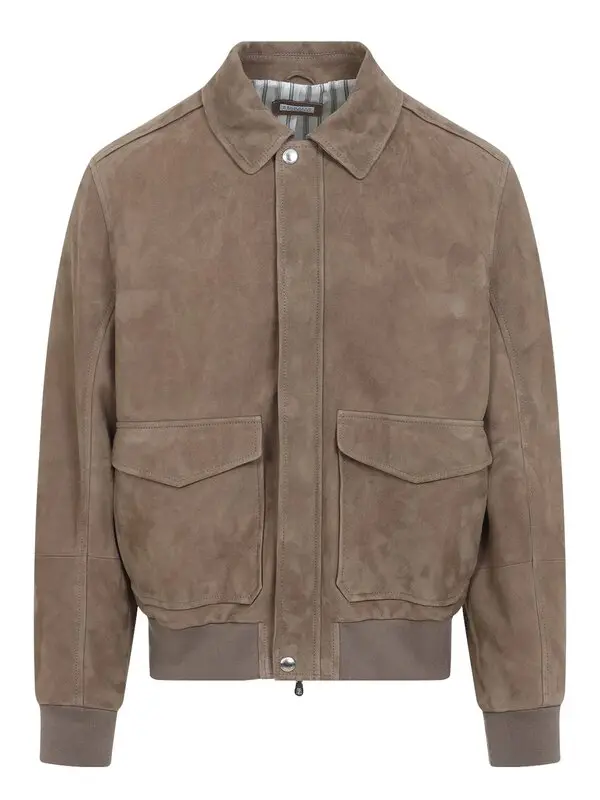 Brunello Cucinelli Suede Bomber Jacket - Multicolor