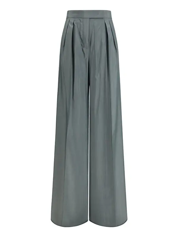 Max Mara Virgin Wool Tailored Wide-leg Pants - Green