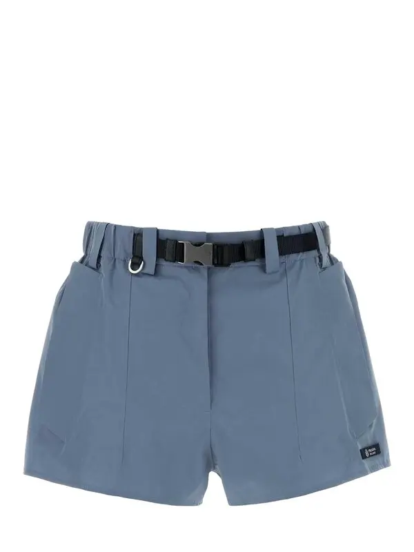 Prada Cerulean Canvas Shorts - Blue