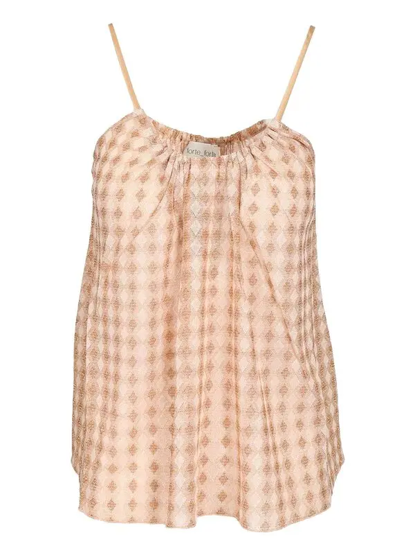 FORTE_FORTE Diamond Jacquard Jersey Crop Top - Multicolor