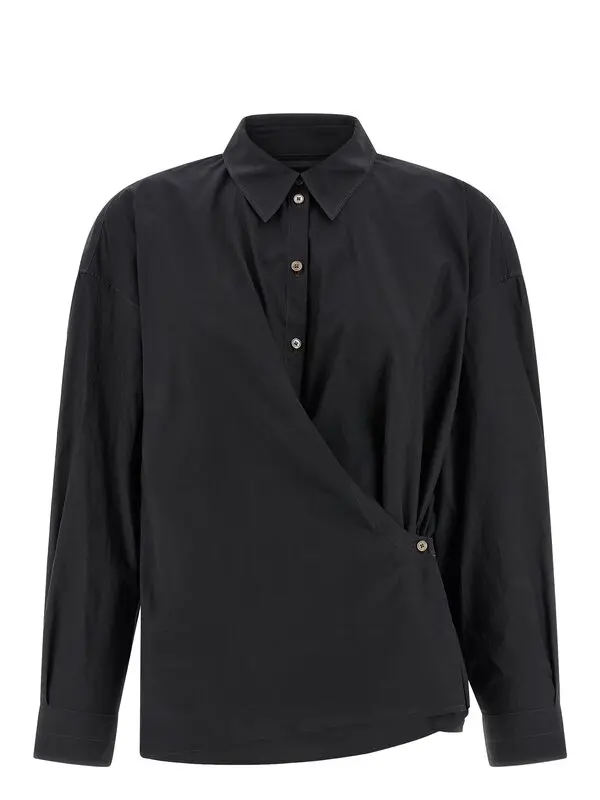 LEMAIRE Straight Collar Twisted Shirt - Black