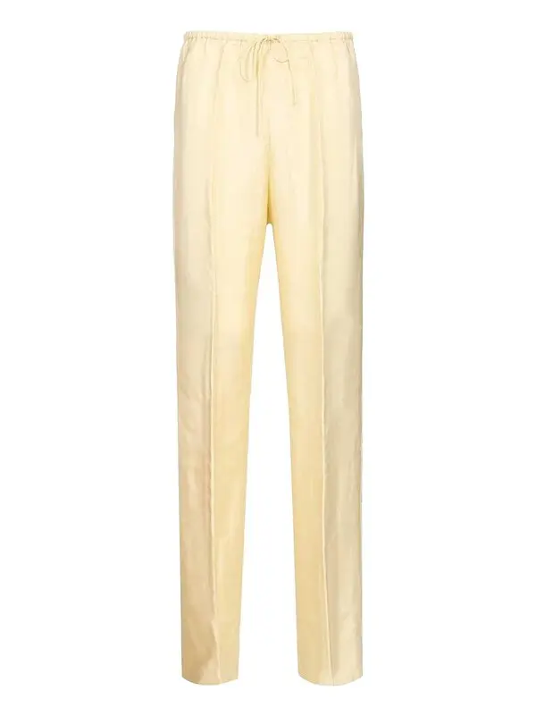 FORTE_FORTE Viscose Twill Drawstring Trousers - White