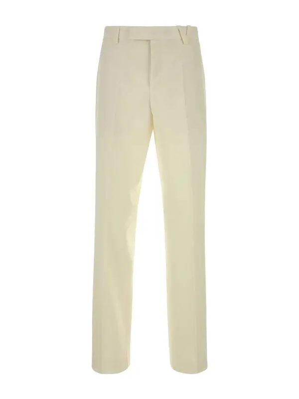 Versace Ivory Wool Blend Trousers - White