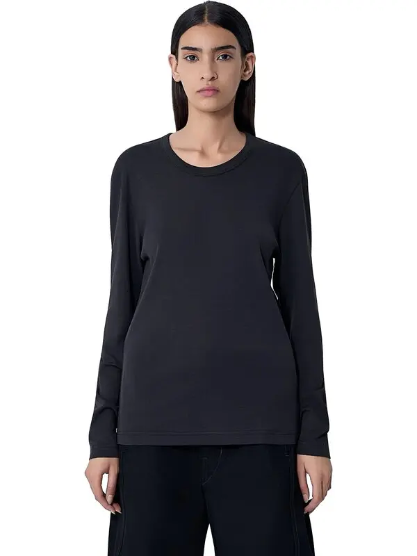 LEMAIRE Lemiare Long Sleeve Jersey Top - Black