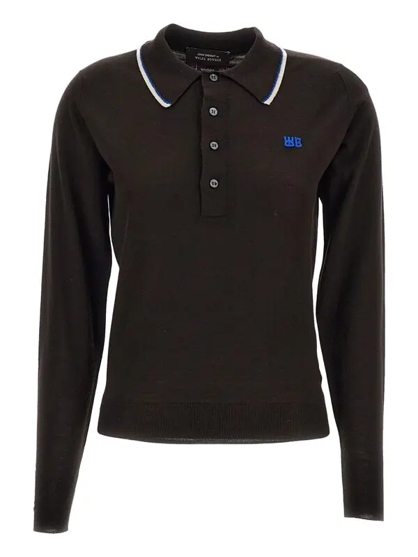 WALES BONNER John Smedley For Long-sleeved Merino Wool Polo - Multicolor
