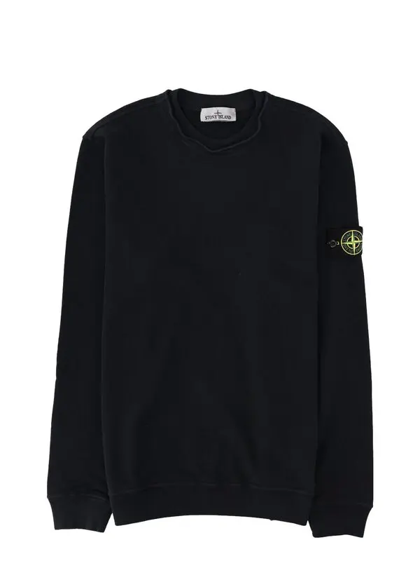 Stone Island Crewneck Sweatshirt With Logo Patch - Blue