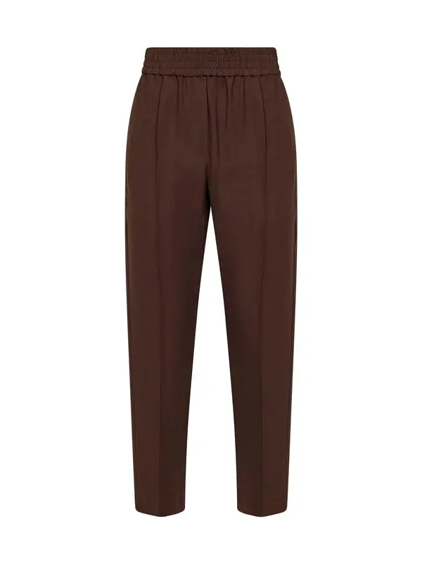 Brunello Cucinelli Cocoa Baggy Pull-up Trousers - Multicolor