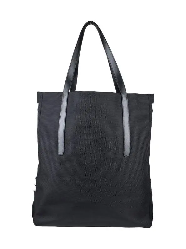 JIMMY CHOO Nylon Tote Bag With White Logo - Black