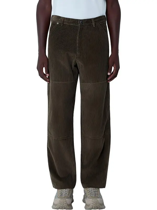 Moncler Logo Motif Corduroy Pants - Green