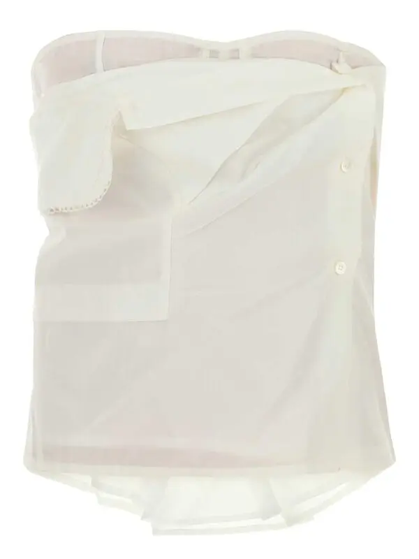 Miu Miu Poplin Top - White