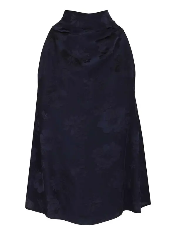 FORTE_FORTE Sleeveless Jacquard Top - Blue