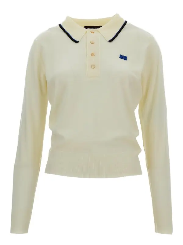 WALES BONNER John Smedley Long Sleeved Polo Shirt - Multicolor