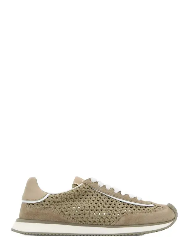 Dolce & Gabbana Cappuccino Fabric Dg Cushion Sneakers - Brown