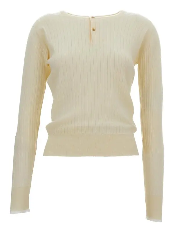 WALES BONNER John Smedley For Crewneck Ribbed Knit Sweater - Multicolor