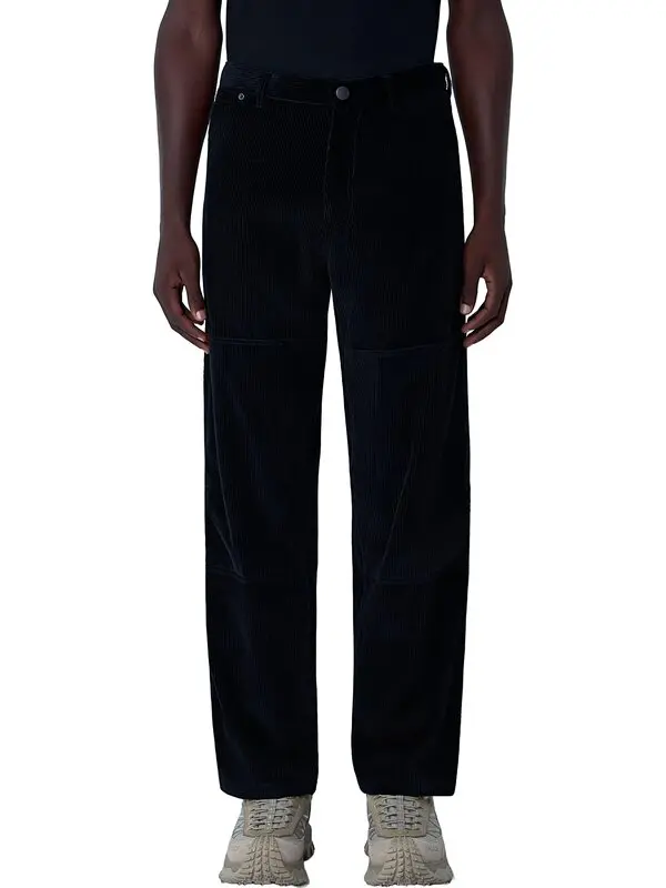 Moncler Cotton Corduroy Logo Motif Pants - Black